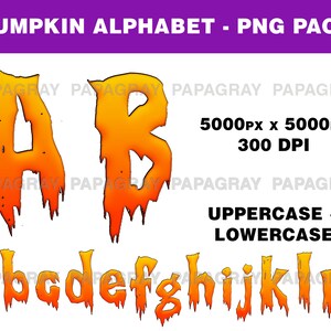 Halloween Pumpkin Alphabet Clipart Pack Digital Download - Etsy