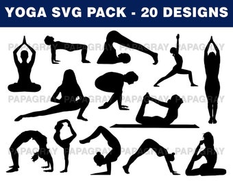 Yoga Clipart. Vector Fitness Graphic. Digital Images (Instant Download ...