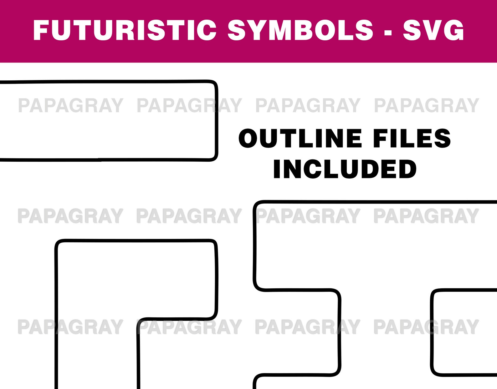 Futuristic Symbols Silhouette SVG Pack 10 Designs Digital | Etsy UK