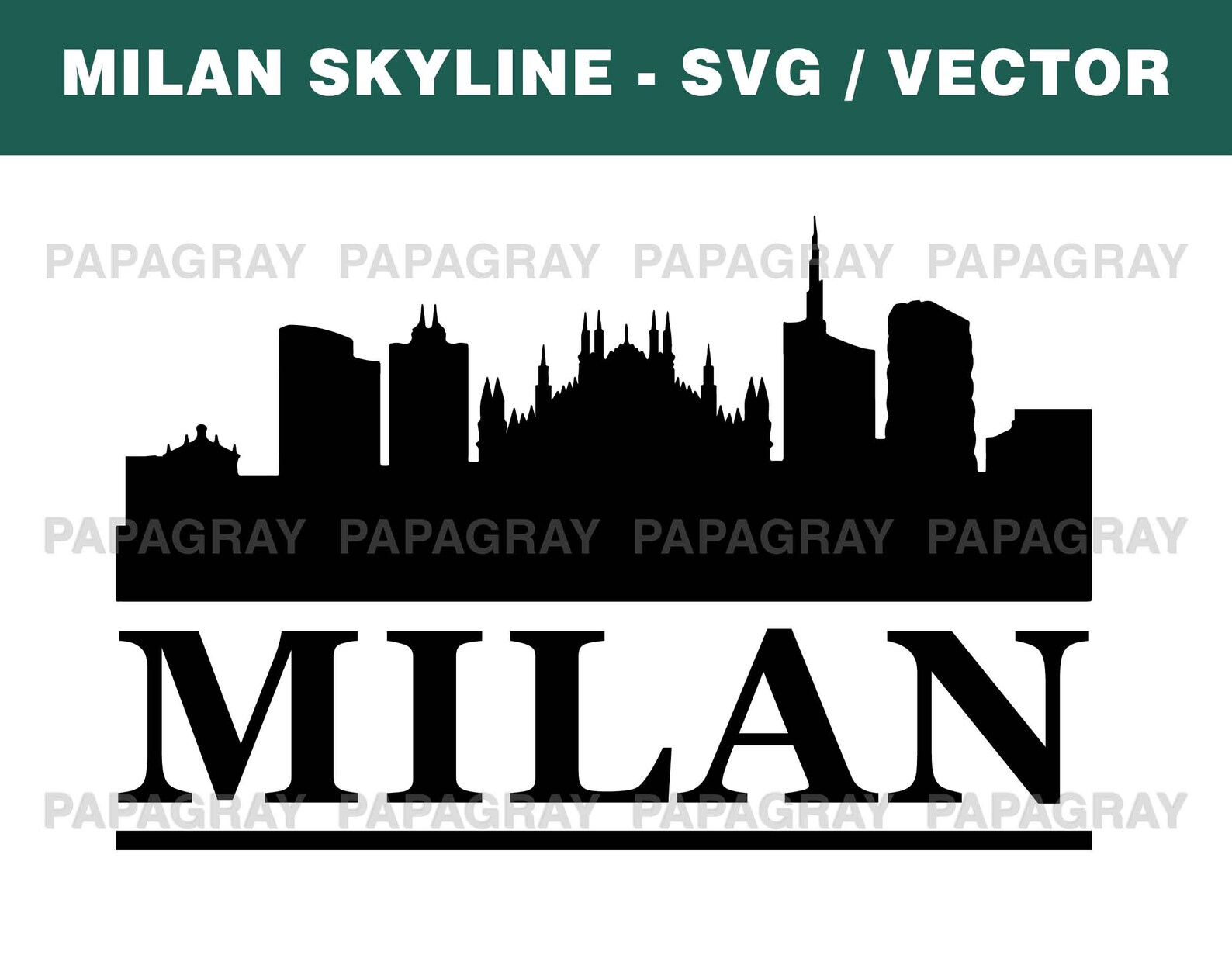 Milan Skyline SVG Digital Download Milan SVG Milan Italy | Etsy