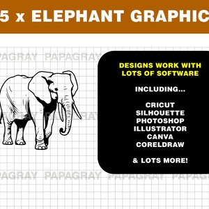 Elephant SVG Graphic Pack - 25 Designs | Digital Download | Elephant ...