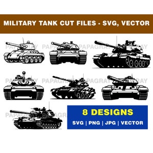 Military Tank SVG Cut Files 8 Designs Digital Download Armored Fighting ...