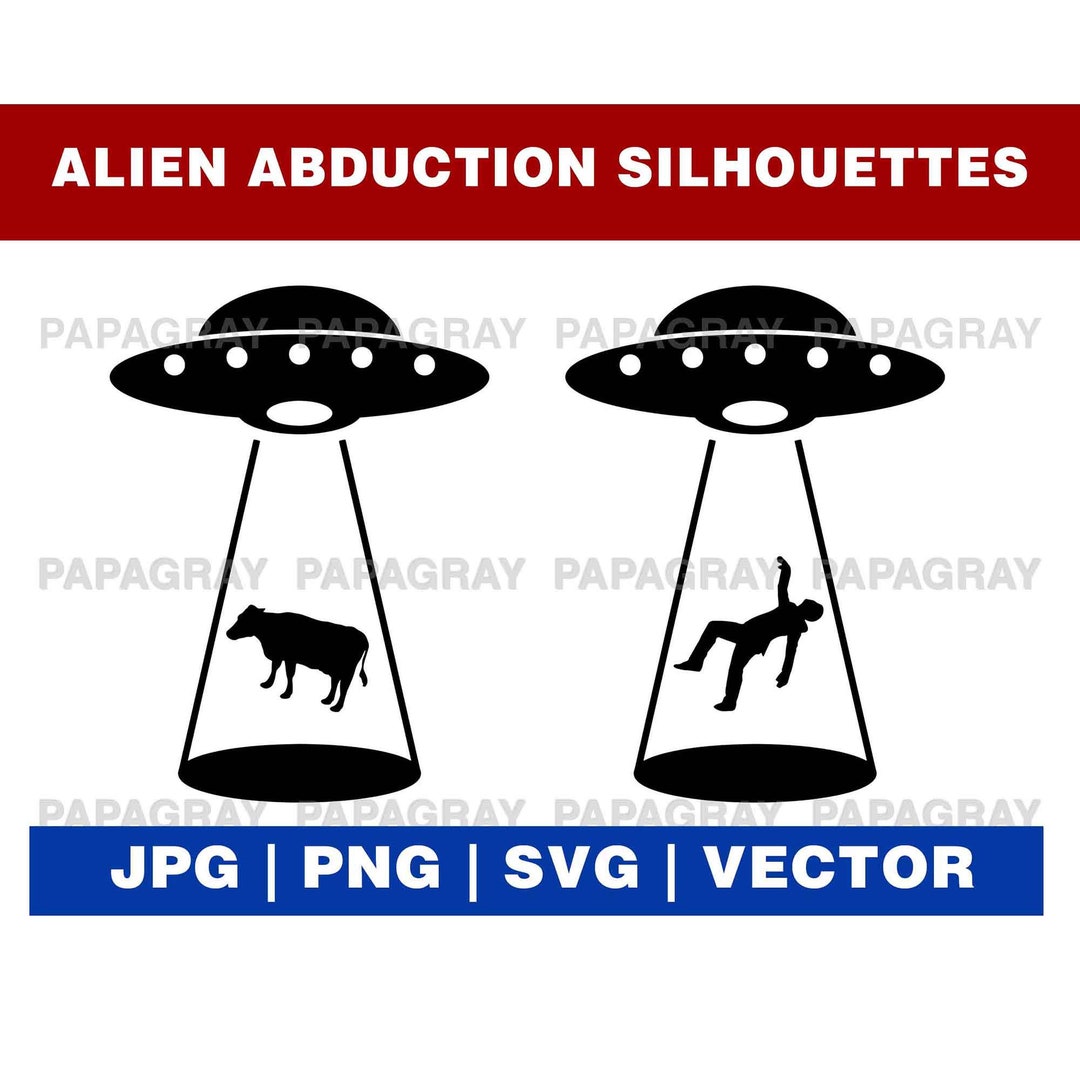Alien Abduction Silhouettes: Cow & Human Designs (digital Download) - Etsy