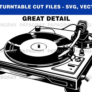 DJ Turntable SVG Cut Files - 8 Designs | Digital Download | Vinyl ...