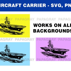 Aircraft Carrier SVG Silhouette Bundle Pack - 10 Designs | Digital ...