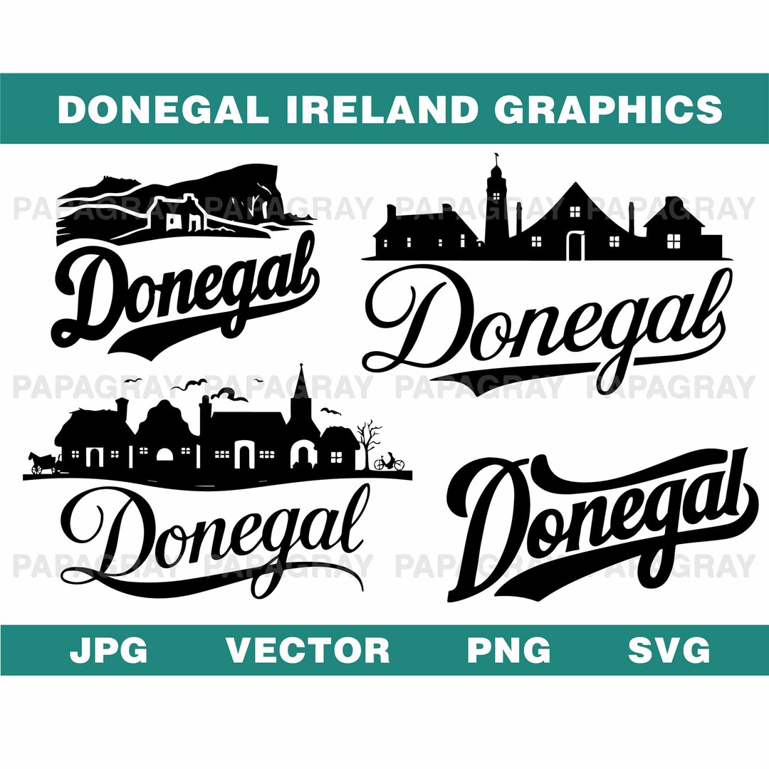 Donegal Ireland Skyline SVG Vector Graphic Bundle - 6 Designs | Digital ...
