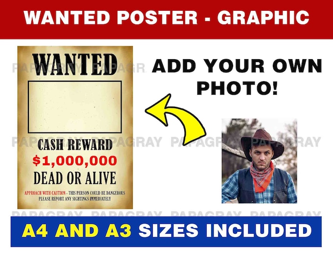 Custom Wanted Poster / Digital Download / Kids Party Wanted Poster ... Custom Wanted Poster / Digital Download / Kids Party Wanted Poster ...