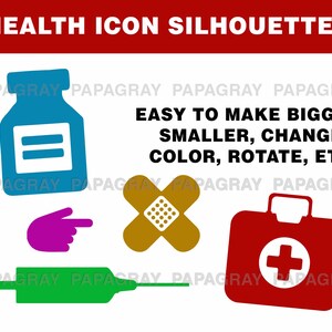 Health Medical SVG Silhouette Pack - 24 Designs | Digital Download ...