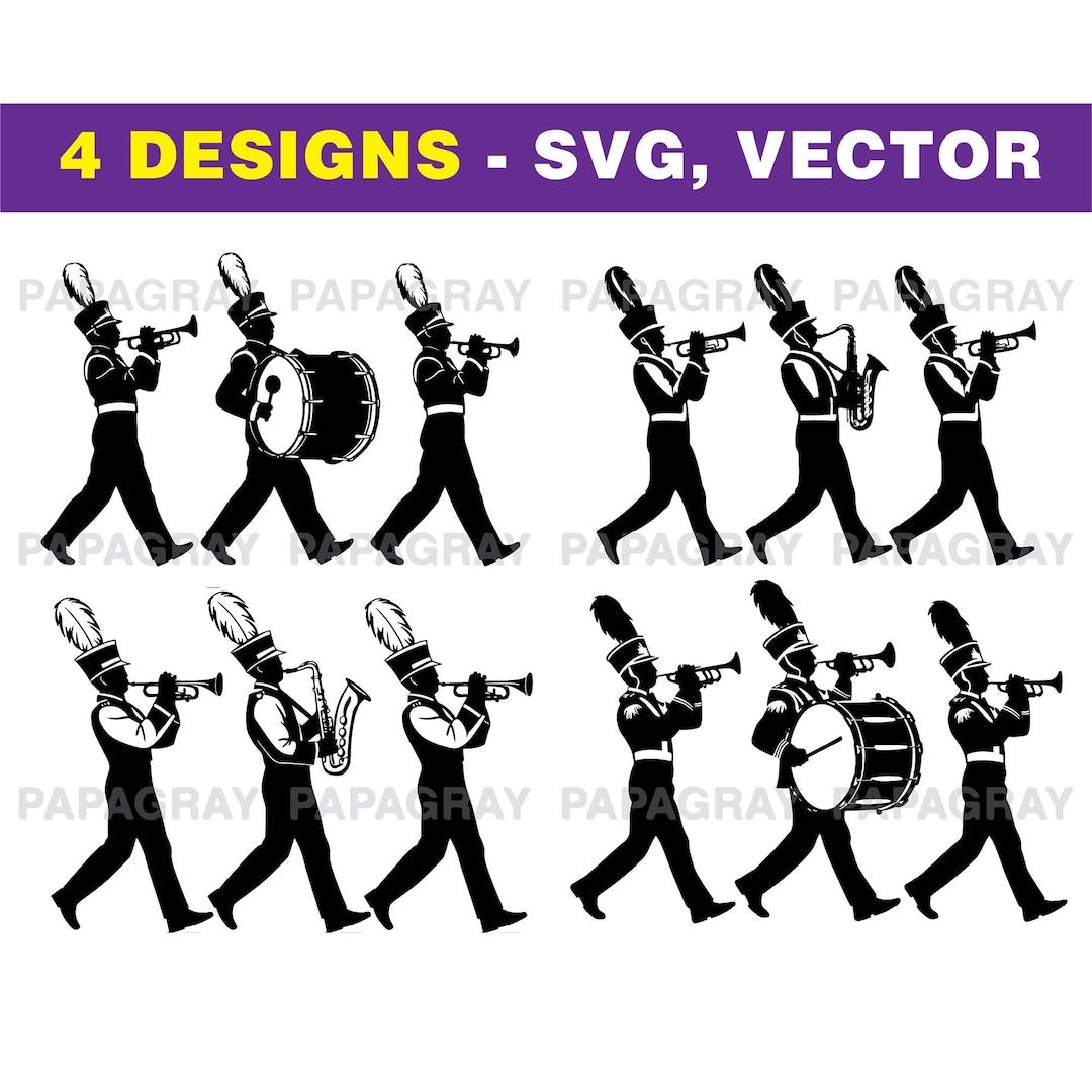 Marching Band SVG Vector Bundle: Musicians Clipart (digital Download ...