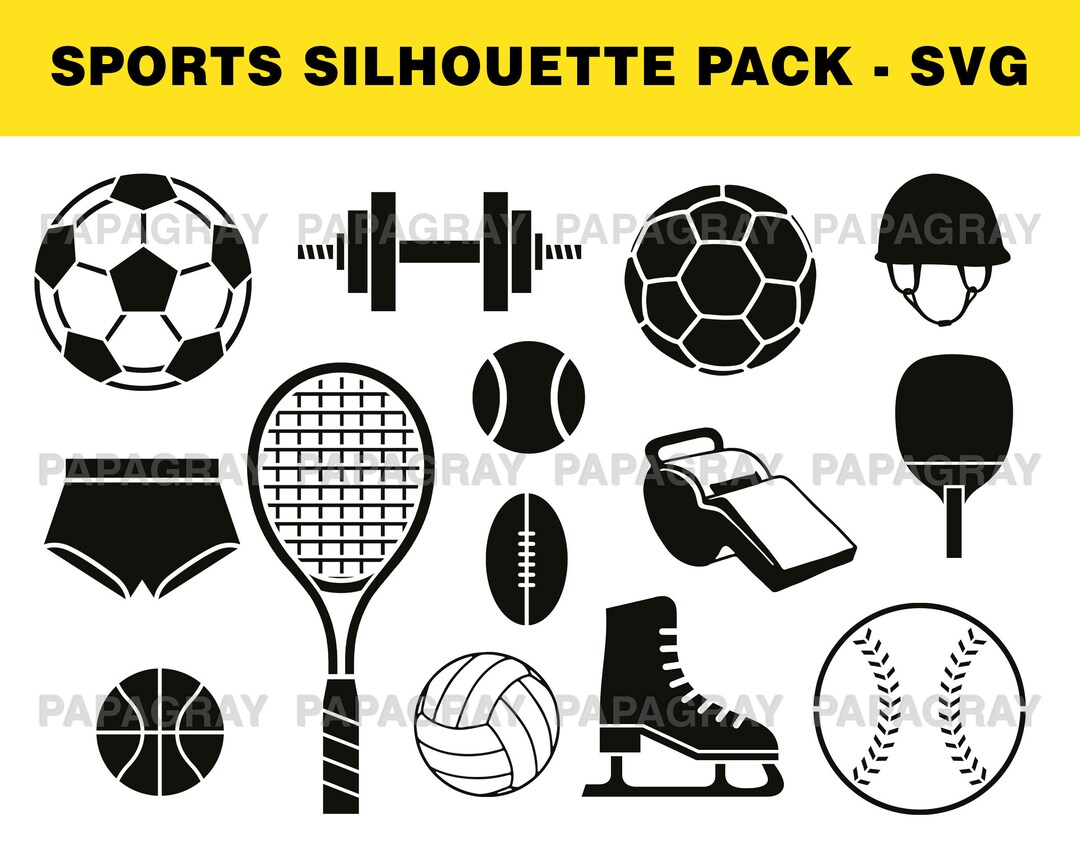 Sports Silhouette Pack 14 Designs Digital Download Sport SVG, Sport PNG ...