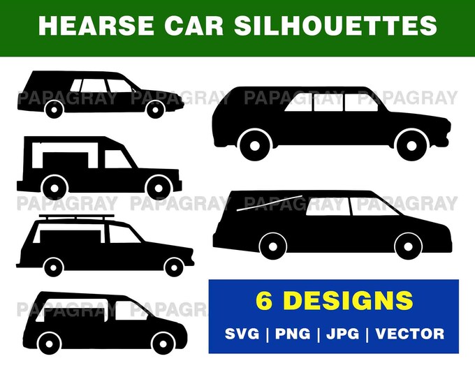Hearse Svg, Funeral Clipart, Hearse Png, Funeral Dxf, Hearse Vector ...