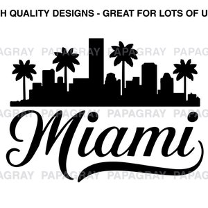 Miami Florida SVG Vector Graphic Bundle: Beach & Palm Designs (digital ...