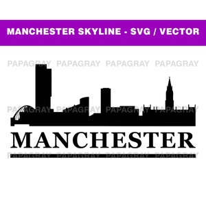 Manchester Skyline SVG | Digital Download | Manchester SVG, Manchester ...