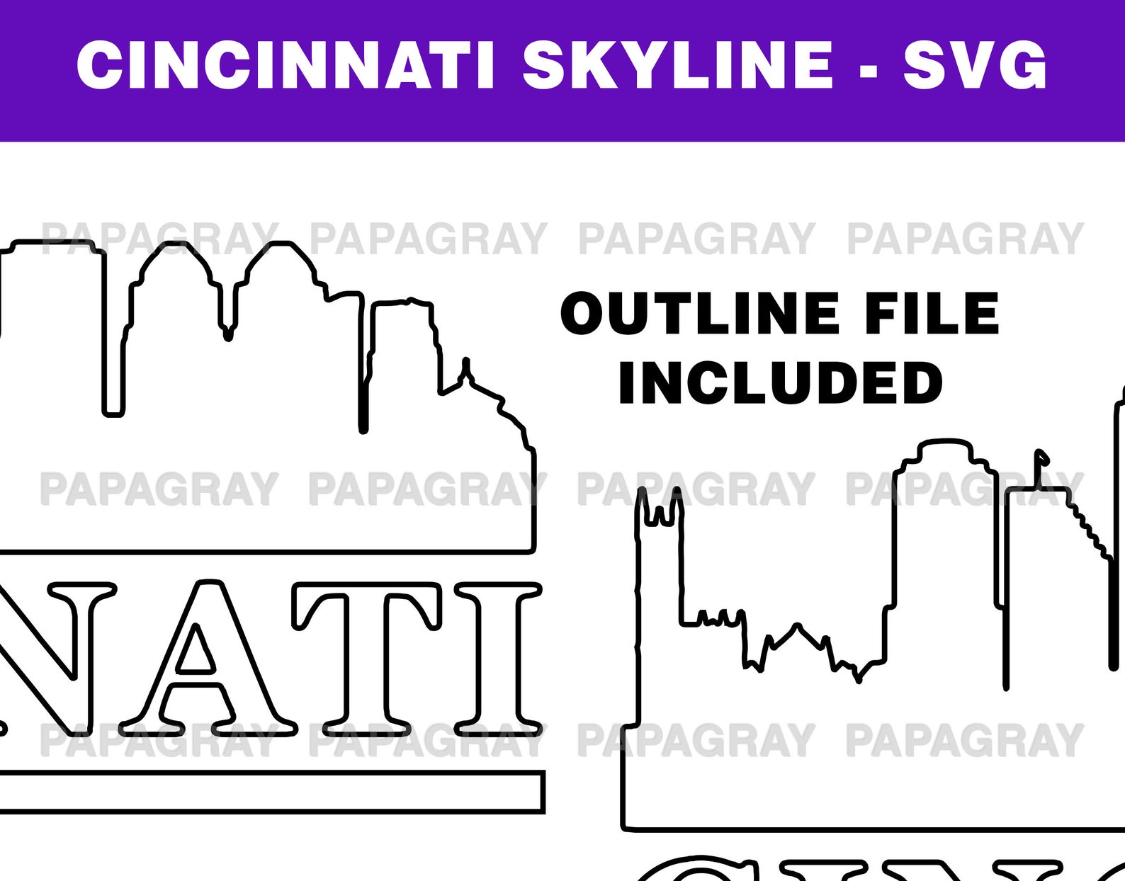 Cincinnati Skyline SVG | Digital Download | Cincinnati SVG, Cincinnati ...