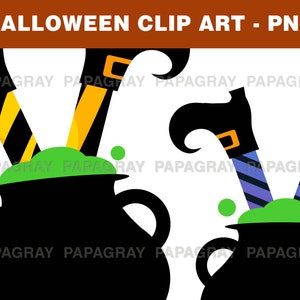 Halloween Cauldron Witch Legs Clipart 50 Designs Digital Download ...