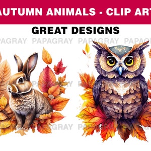 Autumn Animals Clip Art Pack - 40 Designs | Digital Download | Hedgehog ...