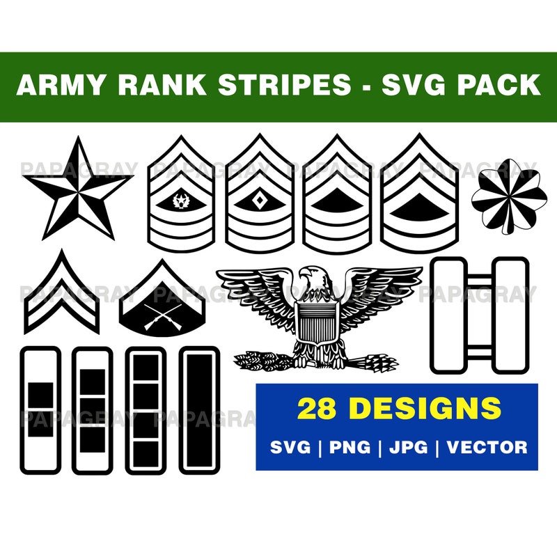 Army Rank Svg - Etsy
