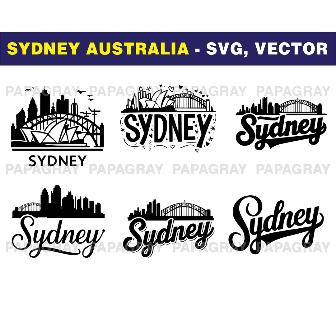 Sydney Skyline SVG Bundle - 7 Designs | Digital Download | Australia ...