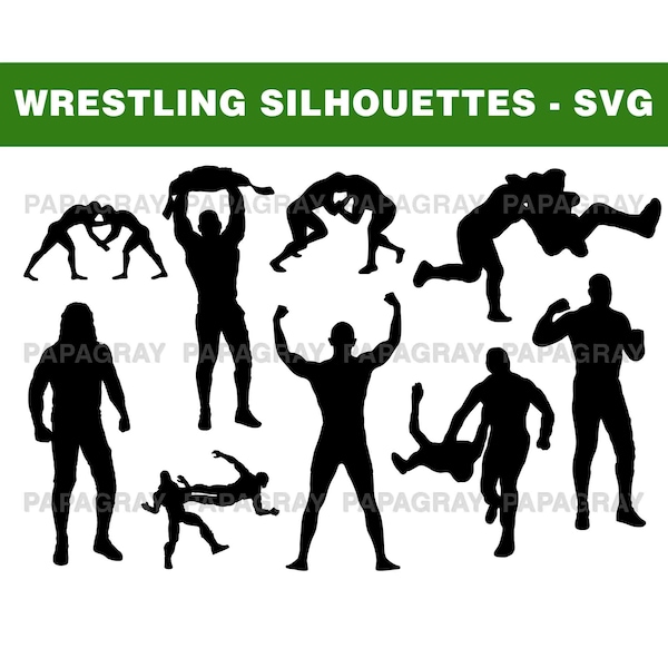 Wrestler Silhouette - Etsy