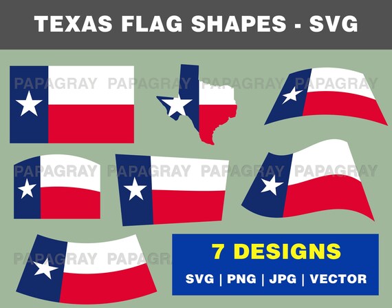 Texas Flag Shapes SVG Graphic 7 Designs Digital Download - Etsy