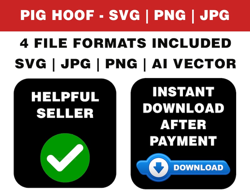 Pig Hoof SVG Digital Download Pig Feet PNG Pig Feet - Etsy