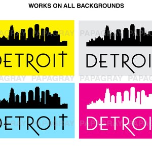 Detroit Skyline SVG Vector Graphic Bundle - 9 Designs | Digital ...