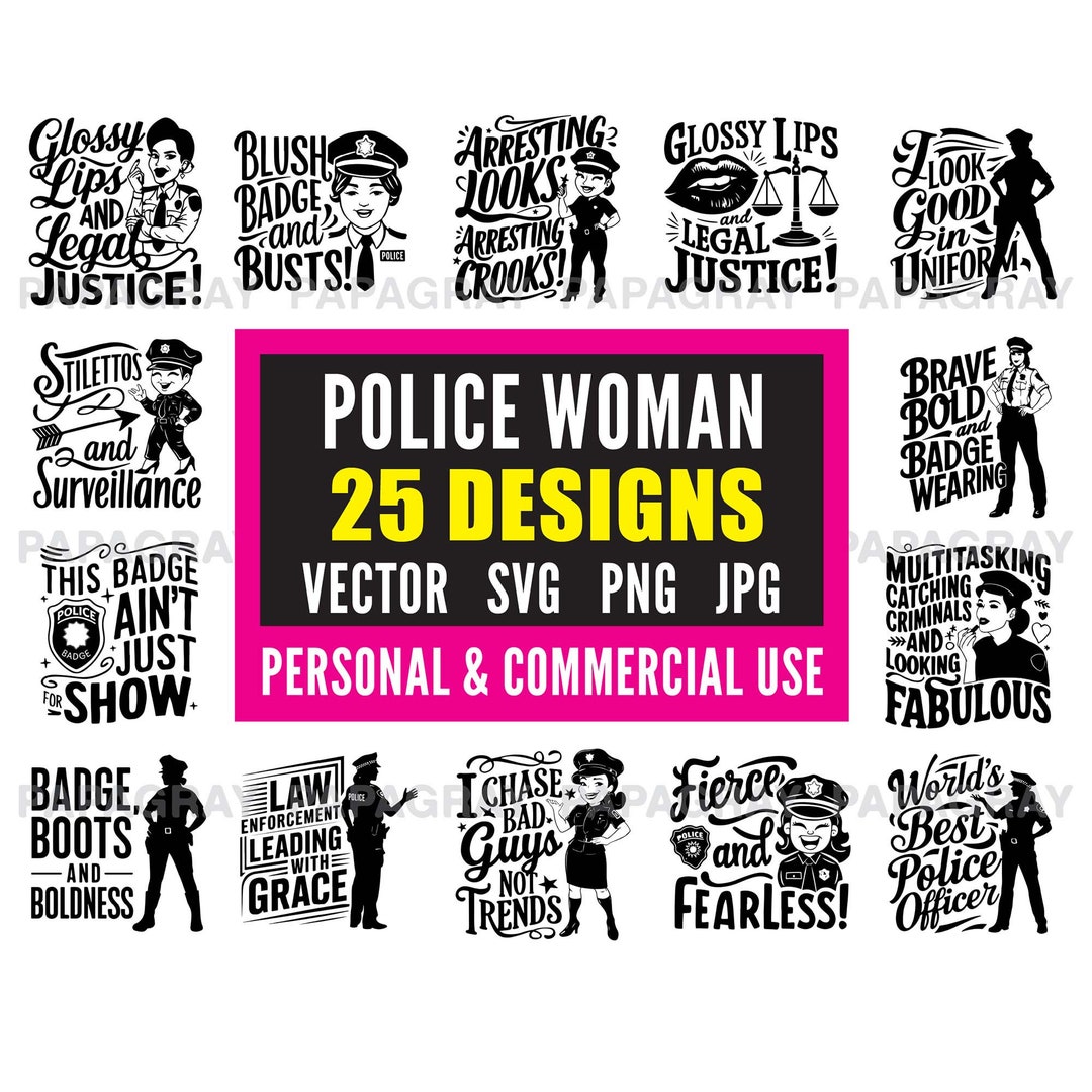 Police Woman Sayings SVG Bundle: 25 Designs (digital Download) - Etsy