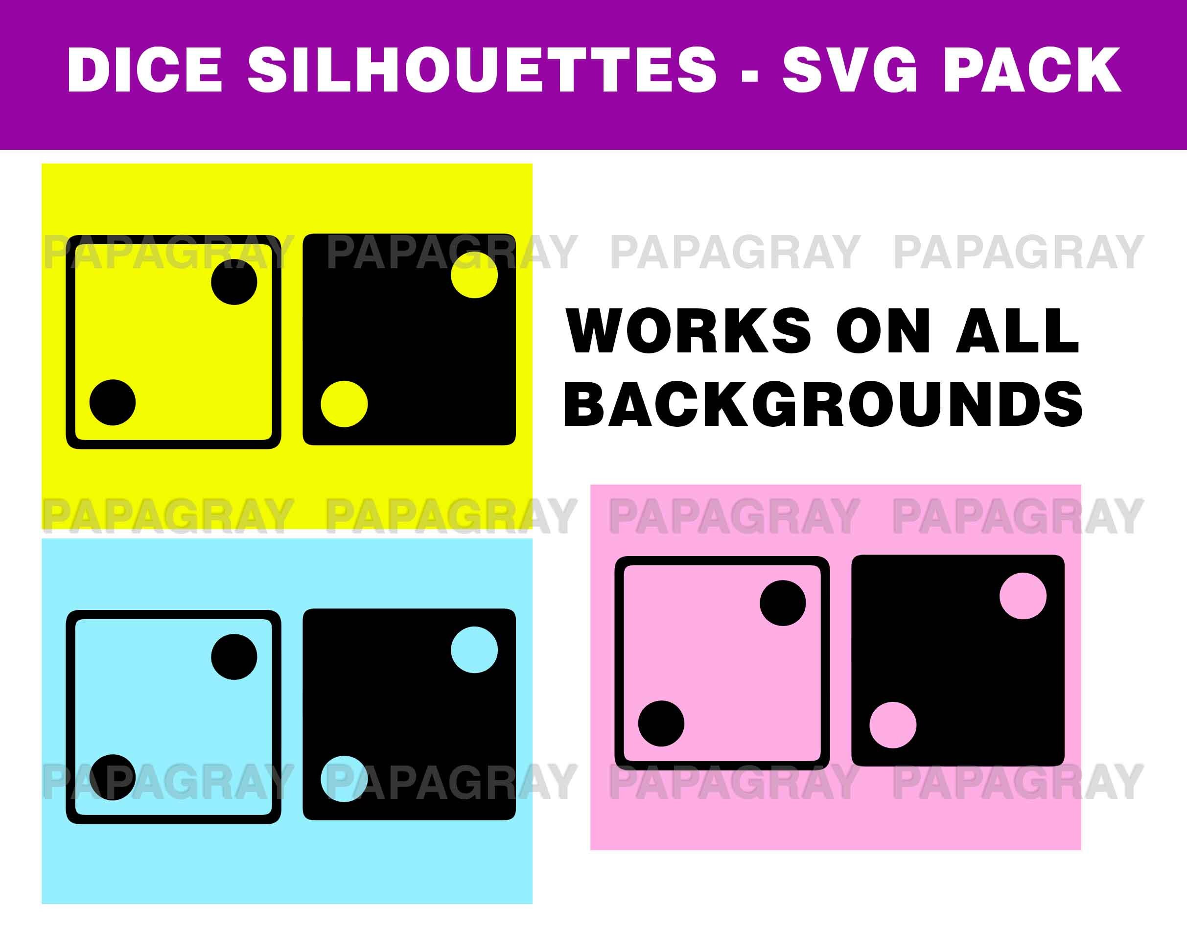 Dice SVG Silhouette Pack - 12 Designs | Digital Download | Dice PNG ...