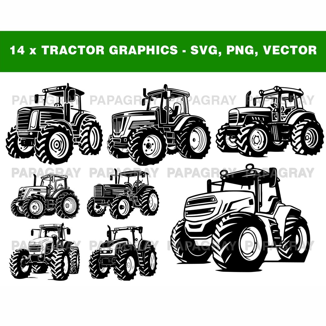 Tractor SVG Pack - 14 Designs | Digital Download | Tractor Vector, Farm ...