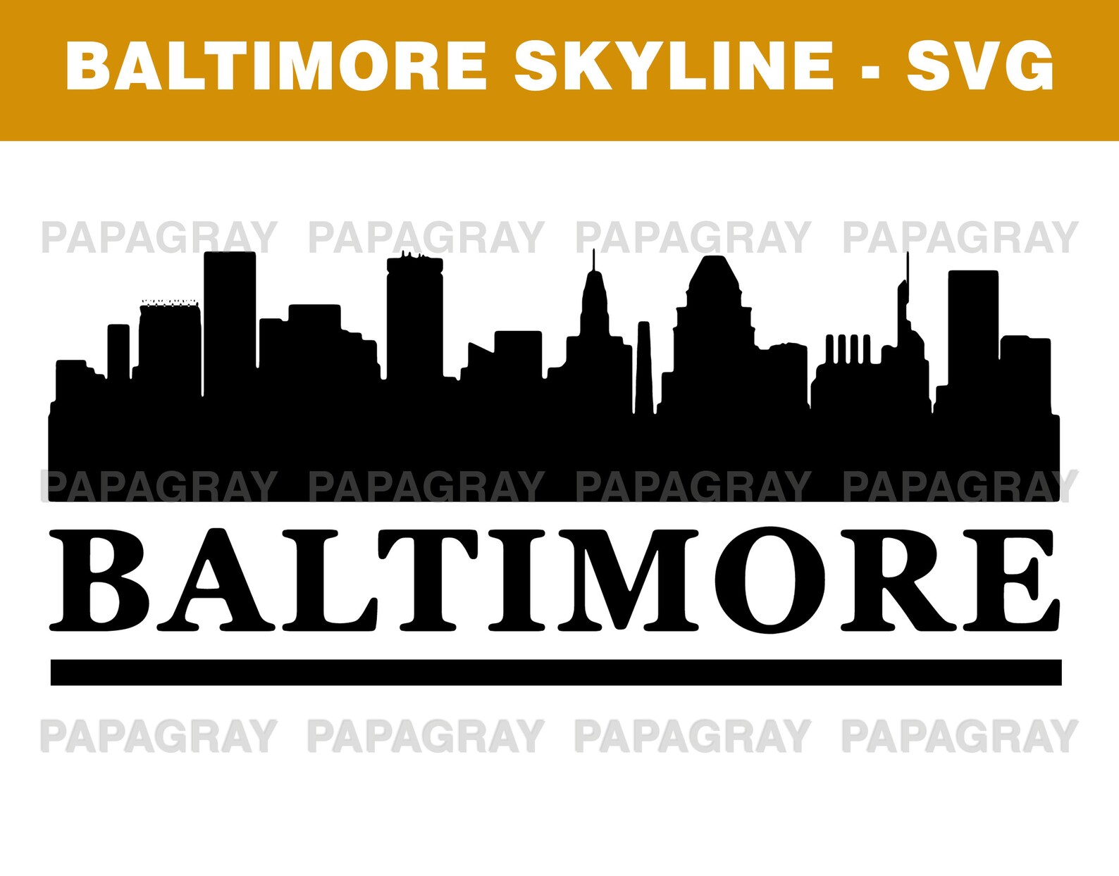 Baltimore Skyline SVG Digital Download Baltimore SVG - Etsy