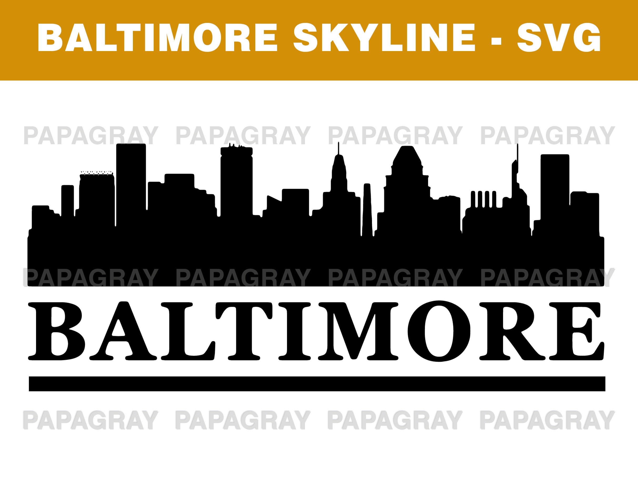 Baltimore Skyline SVG Digital Download Baltimore SVG - Etsy