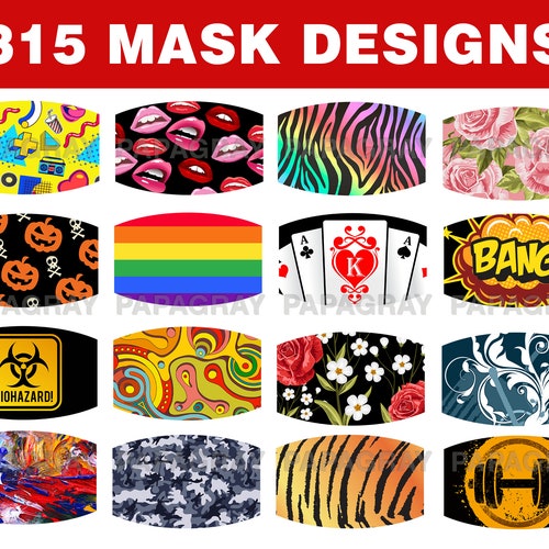 Face Mask Designs HUGE BUNDLE 2 Facemask Sublimation Design - Etsy