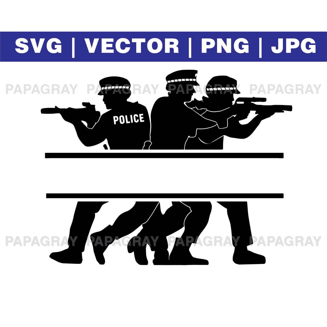 Police Split Name Monogram SVG Vector Digital Download Law Enforcement ...