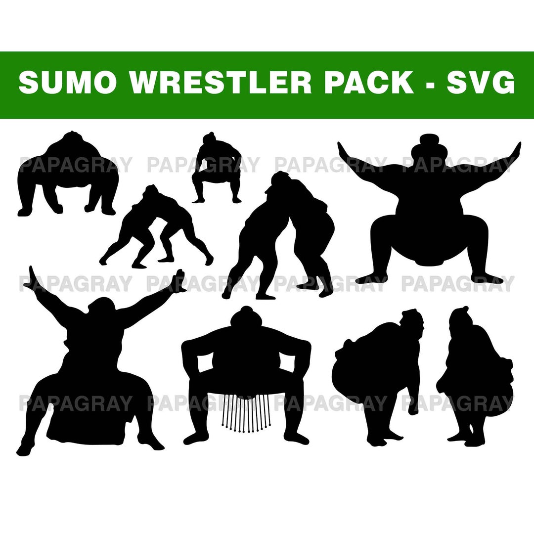 Sumo Wrestler Silhouette Pack - 8 Designs | Digital Download | Sumo SVG ...
