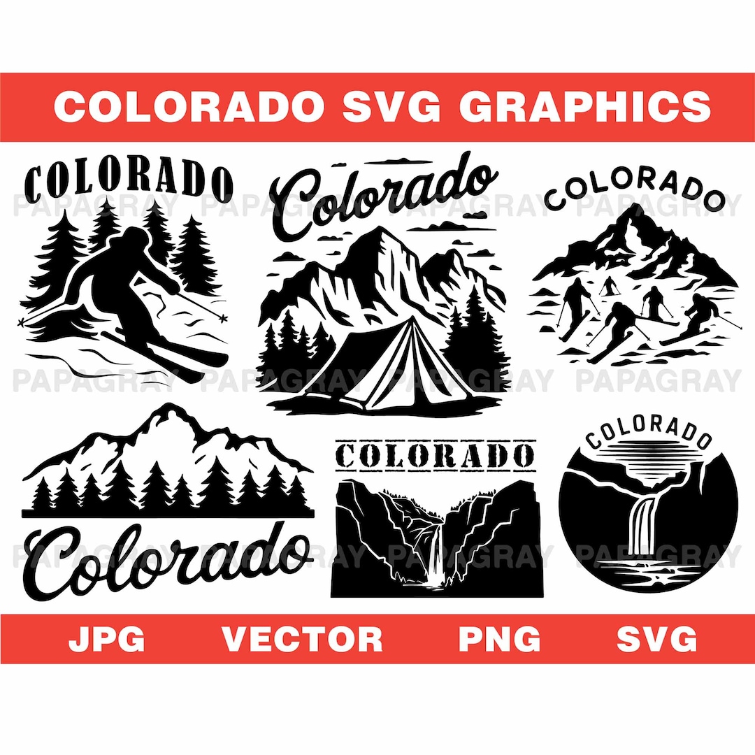 Colorado Skyline SVG Vector Graphic Bundle - 8 Designs | Digital ...