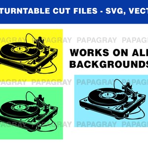 DJ Turntable SVG Cut Files - 8 Designs | Digital Download | Vinyl ...