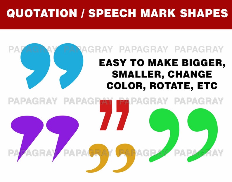 Quotation Speech Marks SVG Silhouette Pack 40 Designs | Etsy