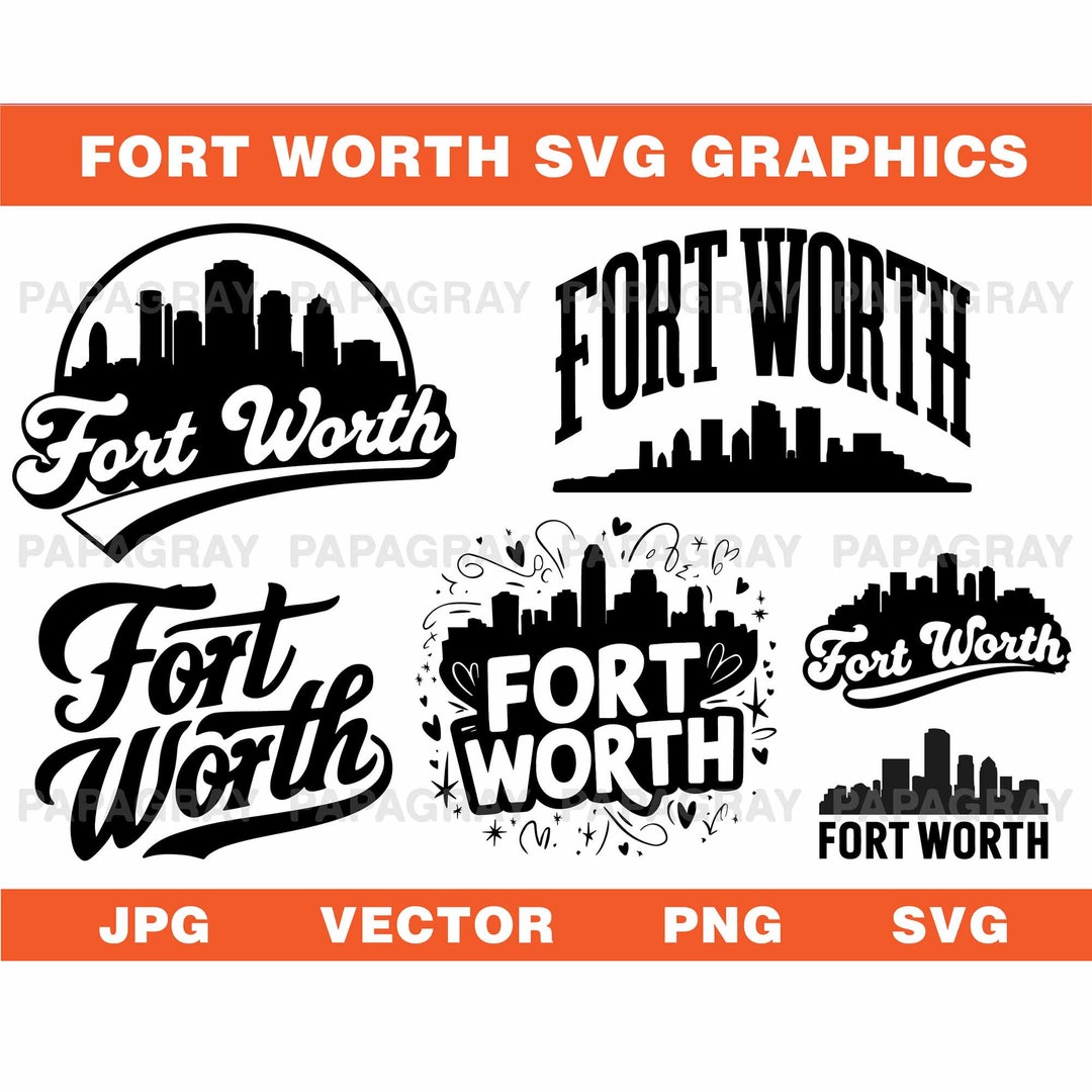 Fort Worth Skyline SVG Vector Graphic Bundle - 7 Designs | Digital ...