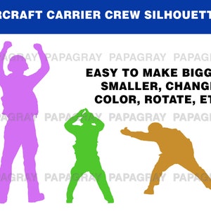 Aircraft Carrier Ground Crew Silhouette Pack - 11 Designs | Digital ...