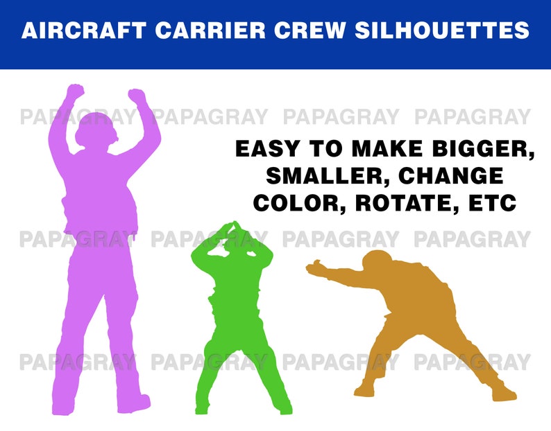 Aircraft Carrier Ground Crew Silhouette Pack 11 Designs - Etsy