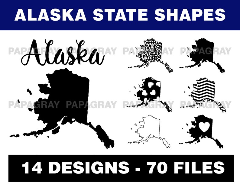 Alaska SVG Alaska State Shape Digital Download Alaska - Etsy