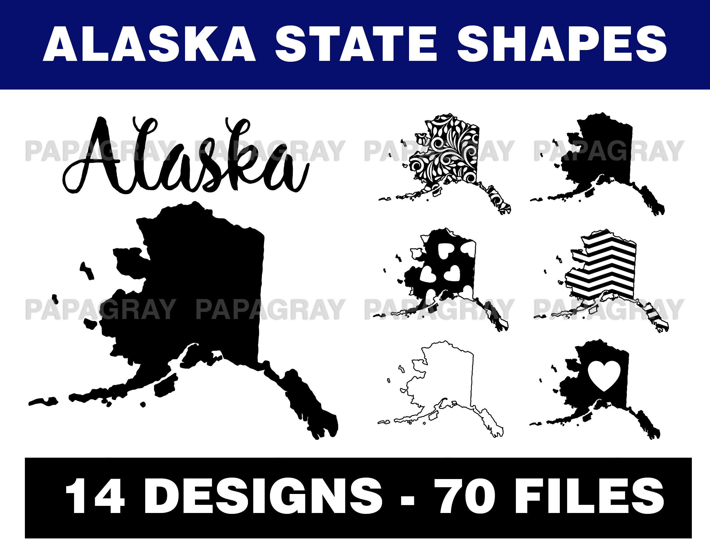 Alaska SVG Alaska State Shape Digital Download Alaska | Etsy