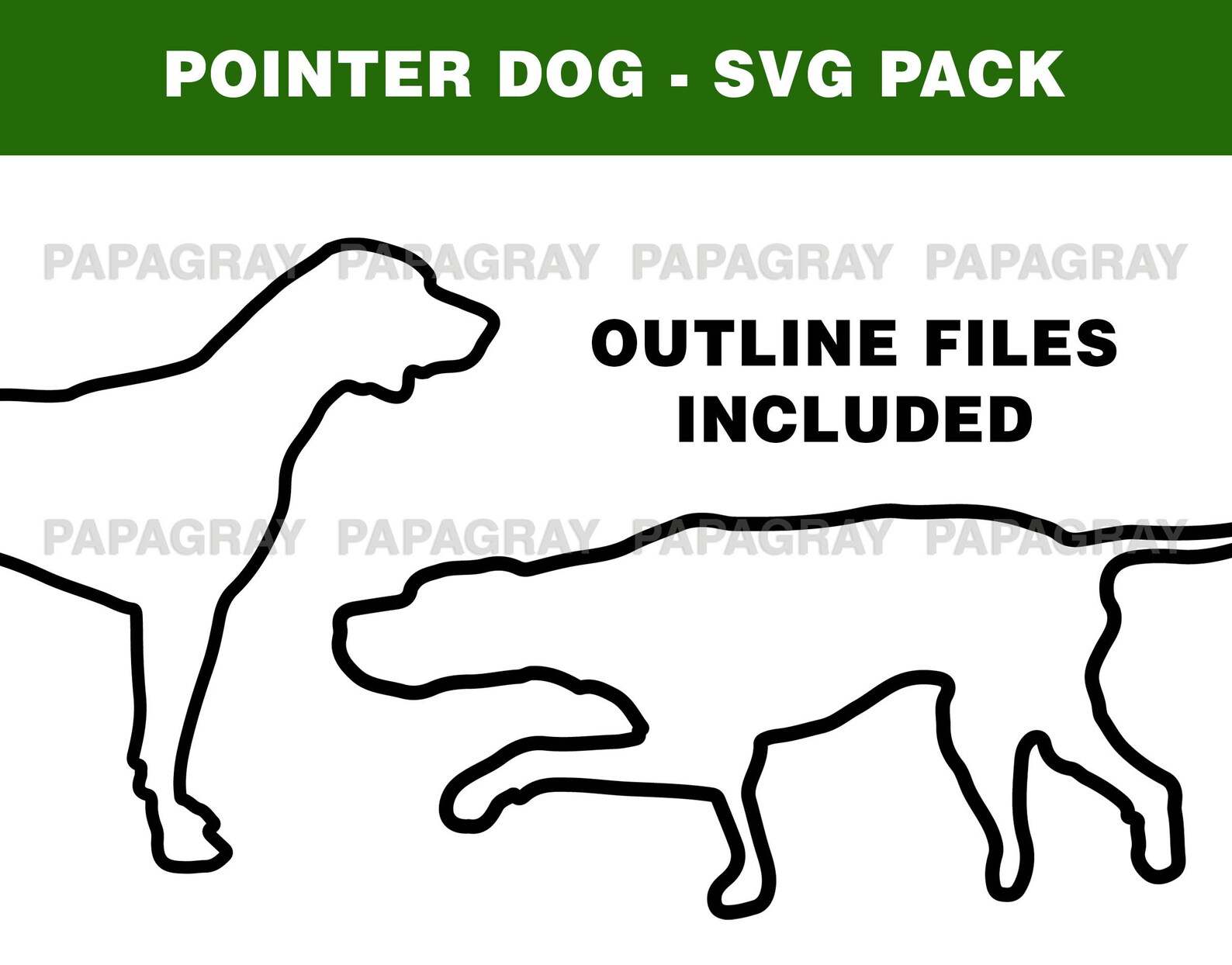 Pointer Dog Silhouette Pack 9 Designs Digital Download | Etsy