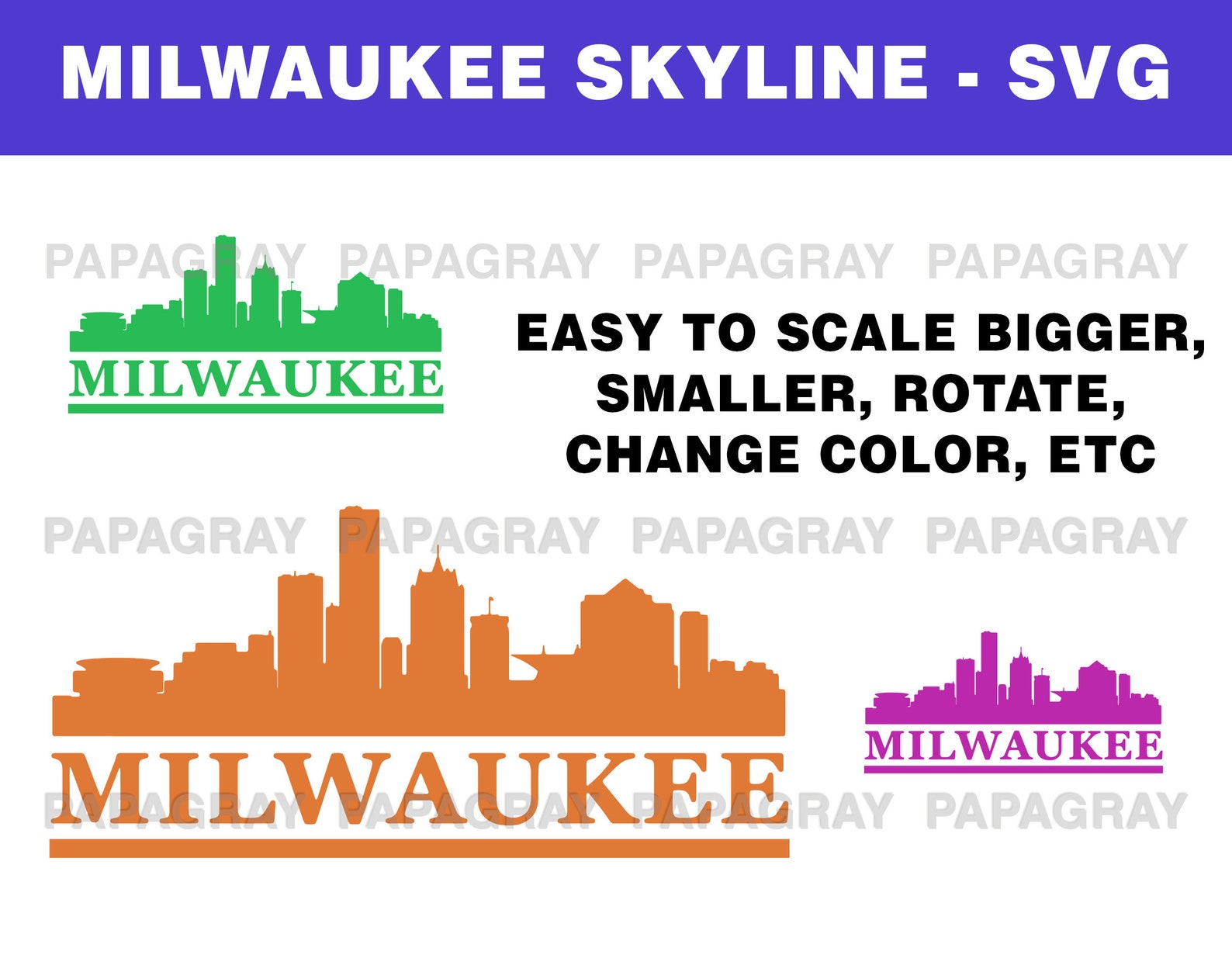 Milwaukee Skyline SVG Digital Download Milwaukee SVG | Etsy