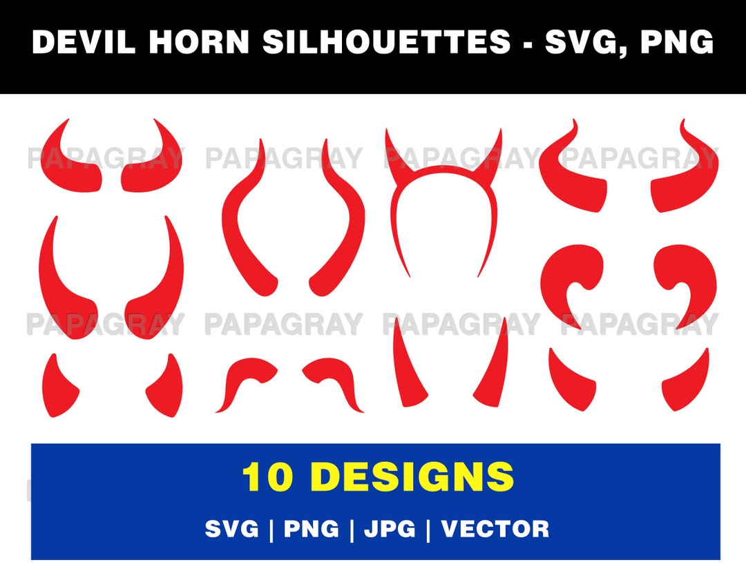 Devil Horns SVG Pack 10 Designs Digital Download - Etsy UK