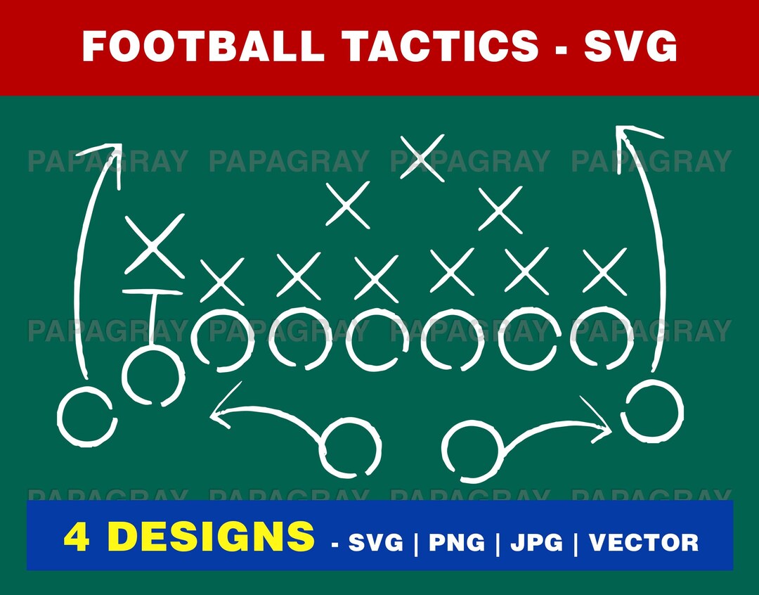 American Football Tactics Silhouette Pack 4 Designs - Etsy