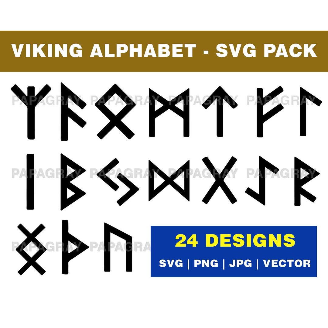 Viking Alphabet Pack - 24 Designs | Digital Download | Viking Letters ...
