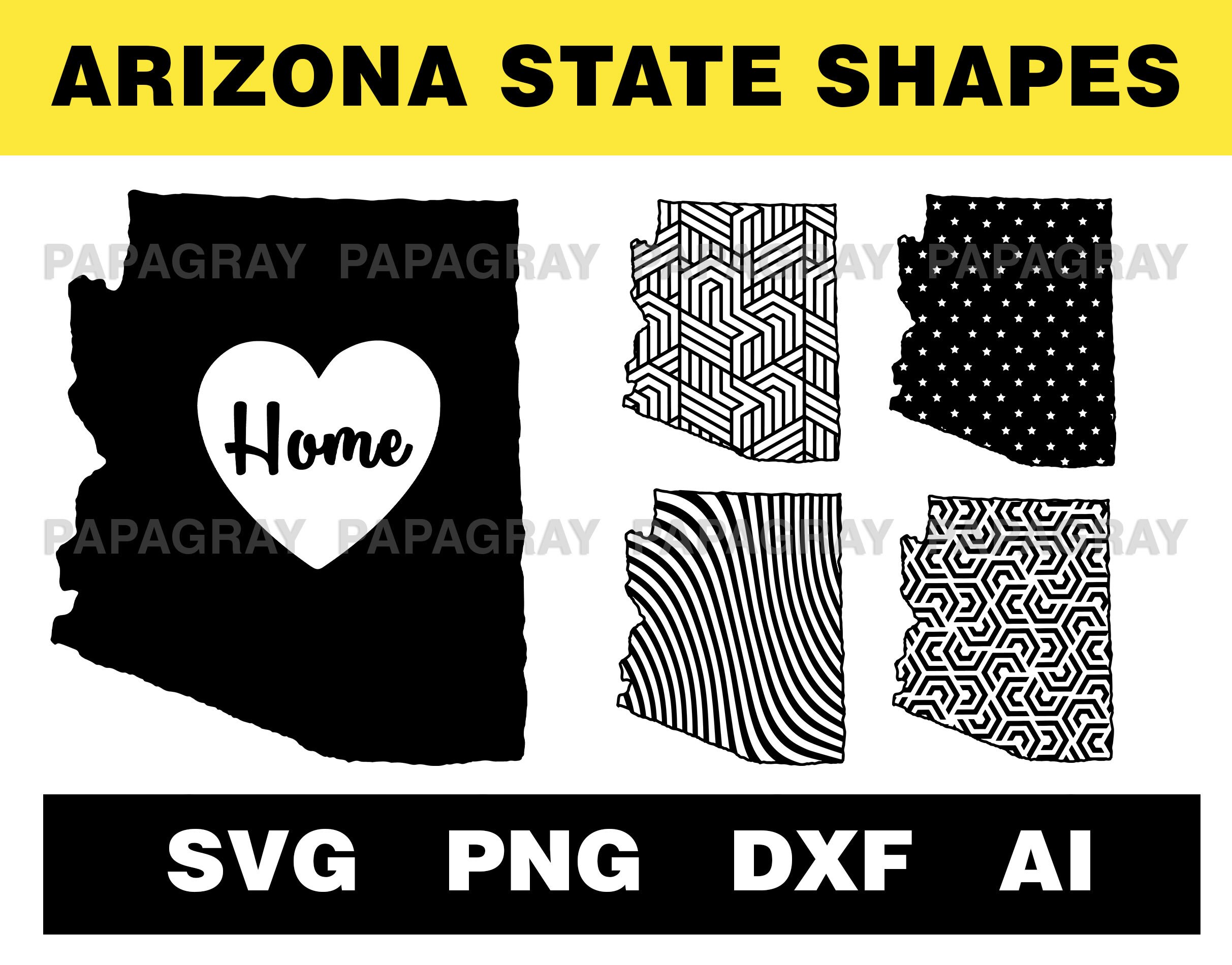 Arizona SVG Arizona State Shape Digital Download Arizona | Etsy