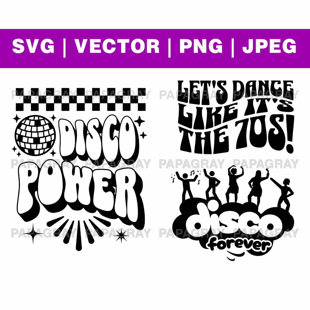 Disco SVG - 3 Designs | Digital Download | Disco Vector, Retro Dance ...