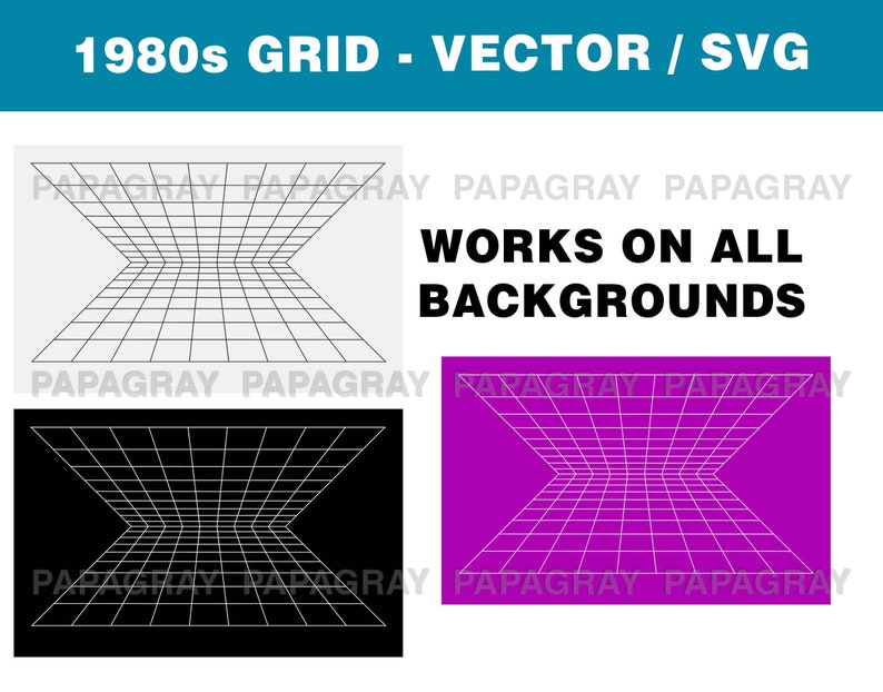 1980s Grid SVG Vector Graphic Digital Download Retro Grid | Etsy UK